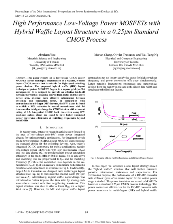 (PDF) High Performance Low-Voltage Power MOSFETs with Hybrid Waffle ...