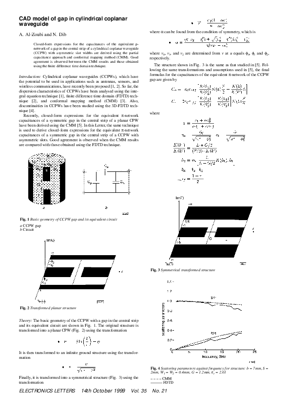 (PDF) CAD model of gap in cylindrical coplanar waveguide | Asem Al ...