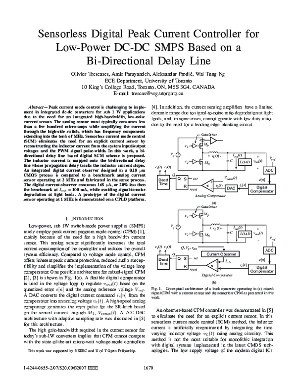 (PDF) Sensorless Digital Peak Current Controller for Low-Power DC-DC SMPS Based on a Bi ...