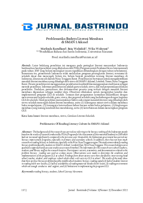 (PDF) Reading Literacy Problems Of Senior High School Students