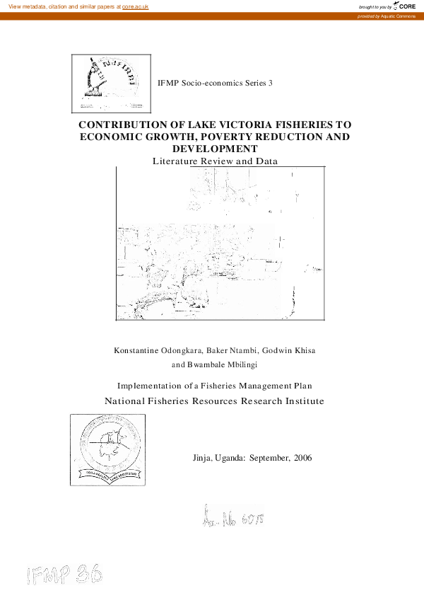 (PDF) CONTRIBUTION OF LAKE VICTORIA FISHERIES TO ECONOMIC GROWTH ...