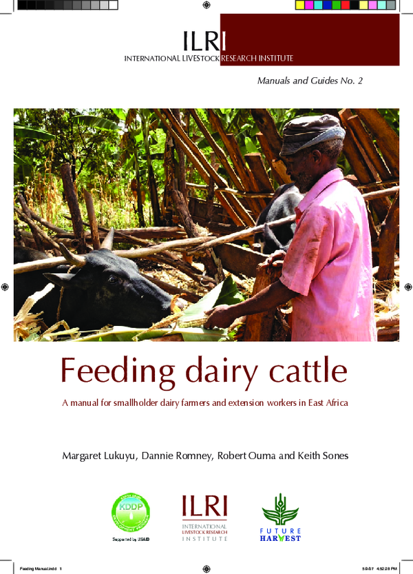 Pdf Feeding Dairy Cattle A Manual For Smallholder Dairy Farmers And
