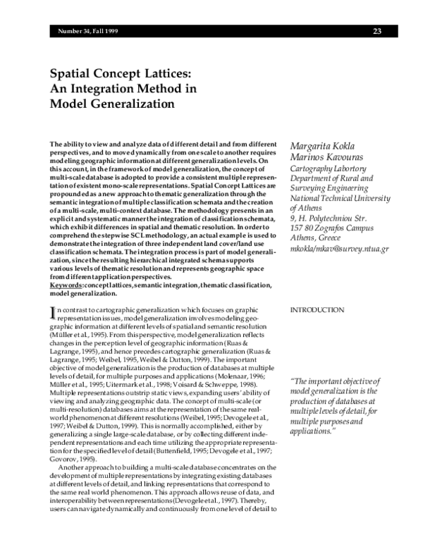 (PDF) Spatial Concept Lattices: An Integration Method in Model Generalization