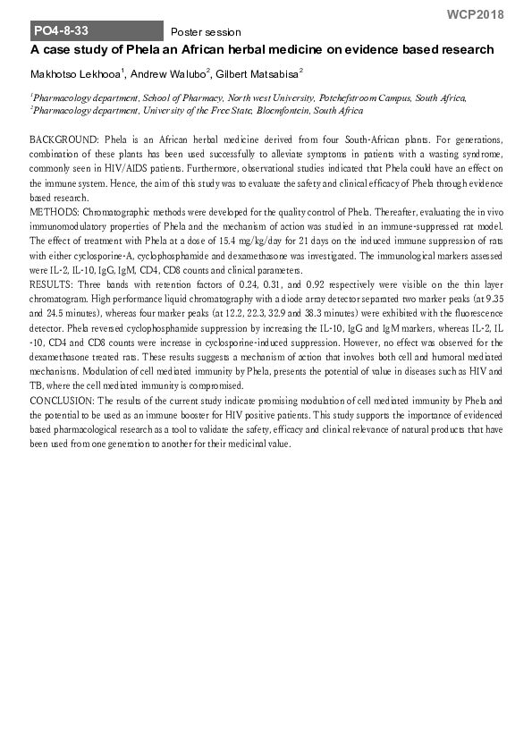 (PDF) A case study of Phela an African herbal medicine on evidence ...