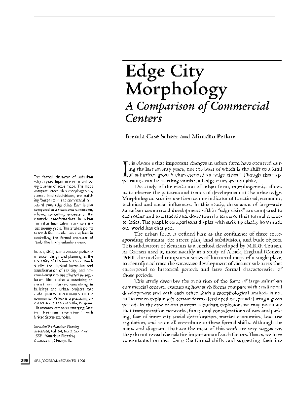 (PDF) Edge City Morphology: A Comparison of Commercial Centers