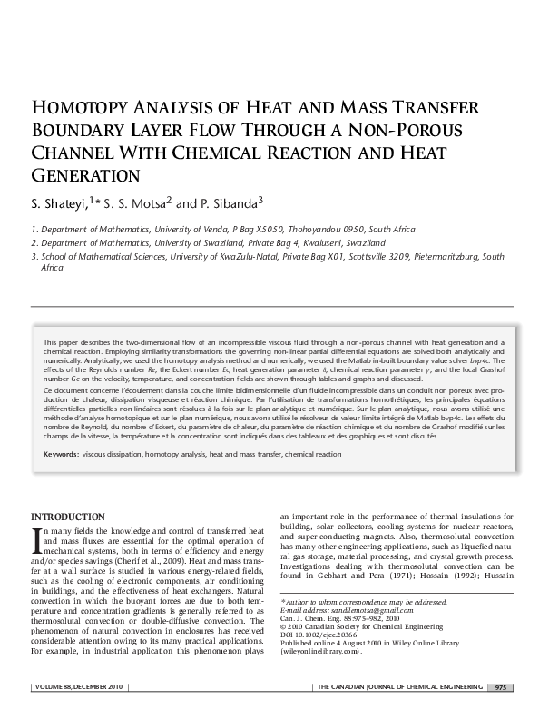 Pdf Homotopy Analysis Of Heat And Mass Transfer Boundary Layer Flow Through A Non Porous