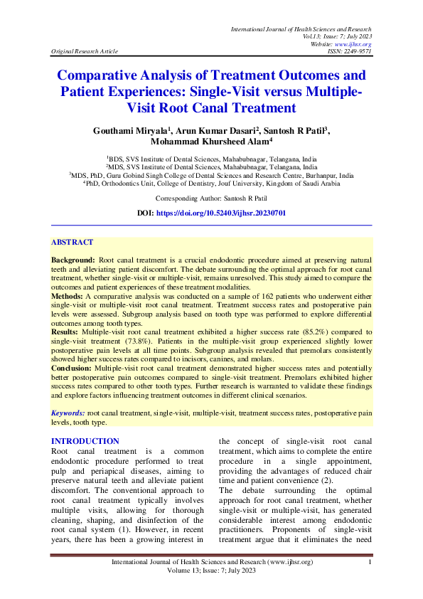 (PDF) Comparative Analysis of Treatment Outcomes and Patient ...