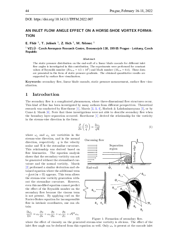 (PDF) An Inlet Flow Angle Effect on a Horse-Shoe Vortex Formation ...