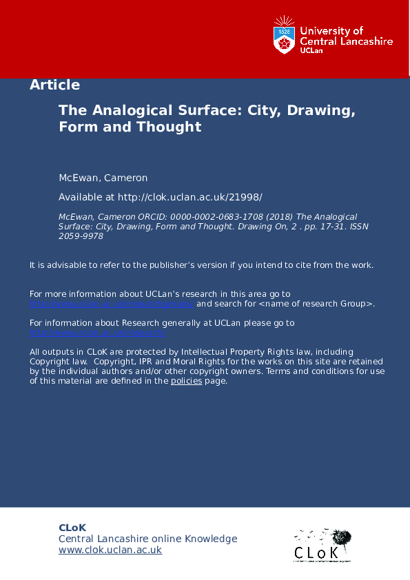 (PDF) The Analogical Surface: City, Drawing, Form and Thought