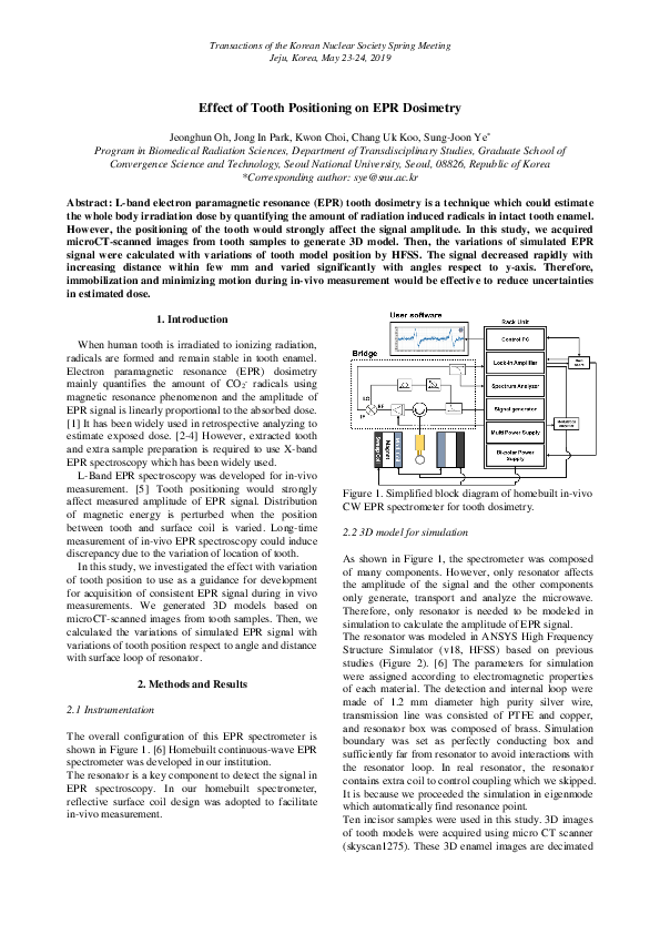 (PDF) Effect of Tooth Positioning on EPR Dosimetry
