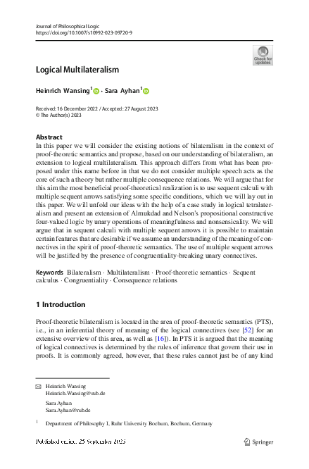 (PDF) Logical Multilateralism