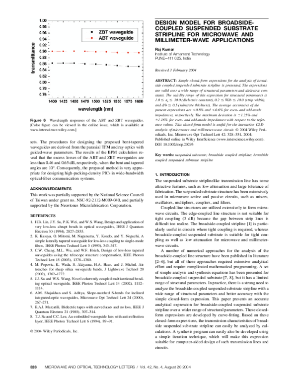 (PDF) Design model for broadside-coupled suspended substrate stripline ...
