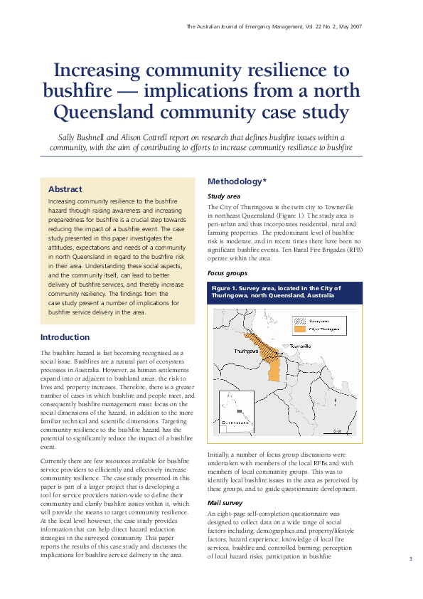 (PDF) Increasing community resilience to bushfire — implications from a ...