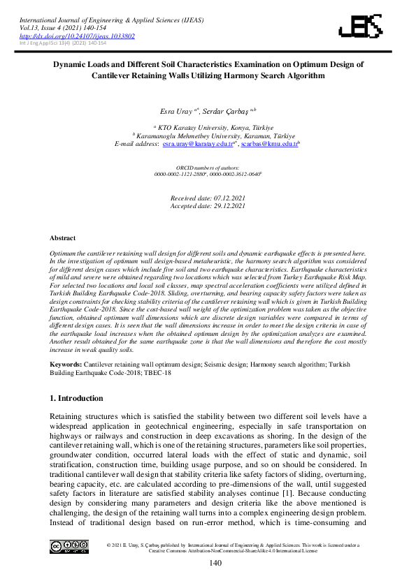 (PDF) Dynamic Loads and Different Soil Characteristics Examination on Optimum Design of ...