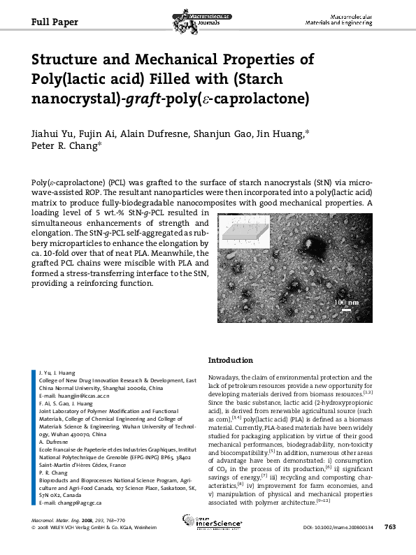 (PDF) Structure and mechanical properties of polylactide copolymer ...