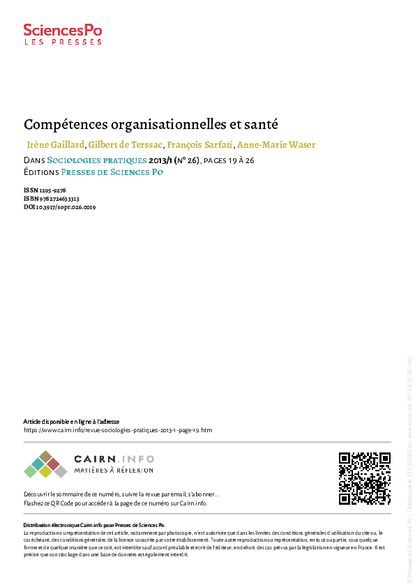 (PDF) Compétences organisationnelles et santé