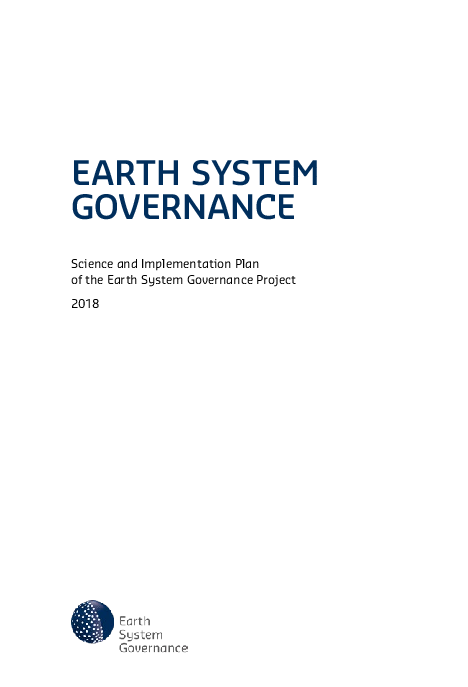 (PDF) Earth System Governance : Science and Implementation Plan of the ...