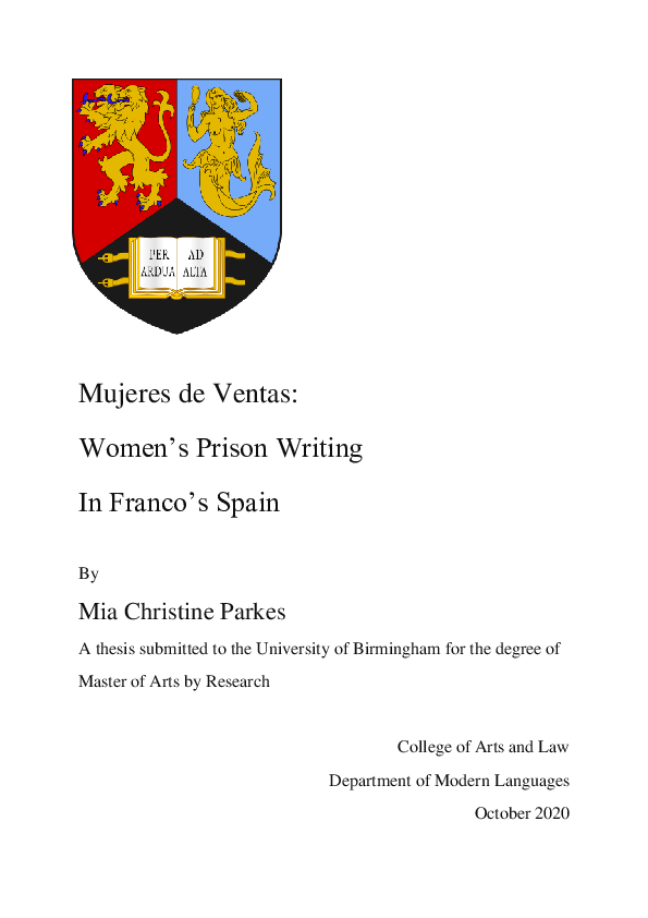 (PDF) Mujeres de Ventas: women's prison writing in Franco's prisons ...