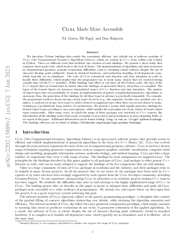 (PDF) CGAL Made More Accessible
