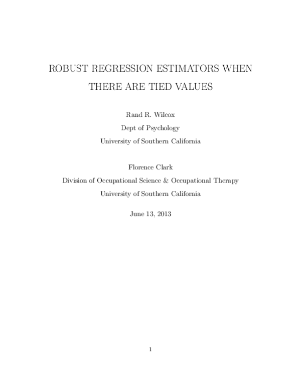 (PDF) Robust Regression Estimators When There are Tied Values | Rand Wilcox - Academia.edu