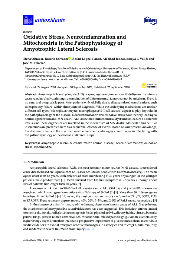 (PDF) Oxidative Stress, Neuroinflammation and Mitochondria in the ...