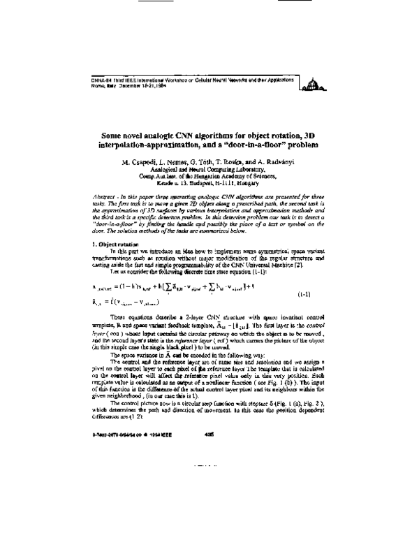 (PDF) Some novel analogic CNN algorithms for object rotation, 3D interpolation-approximation ...