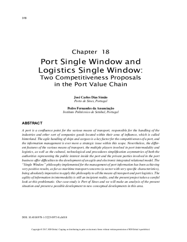 (PDF) Port Single Window and Logistics Single Window