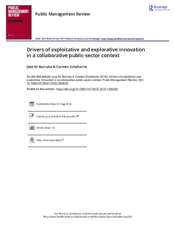 (PDF) Drivers of exploitative and explorative innovation efficiency