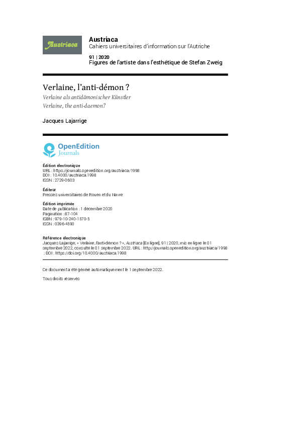 (PDF) Verlaine, l’anti-démon