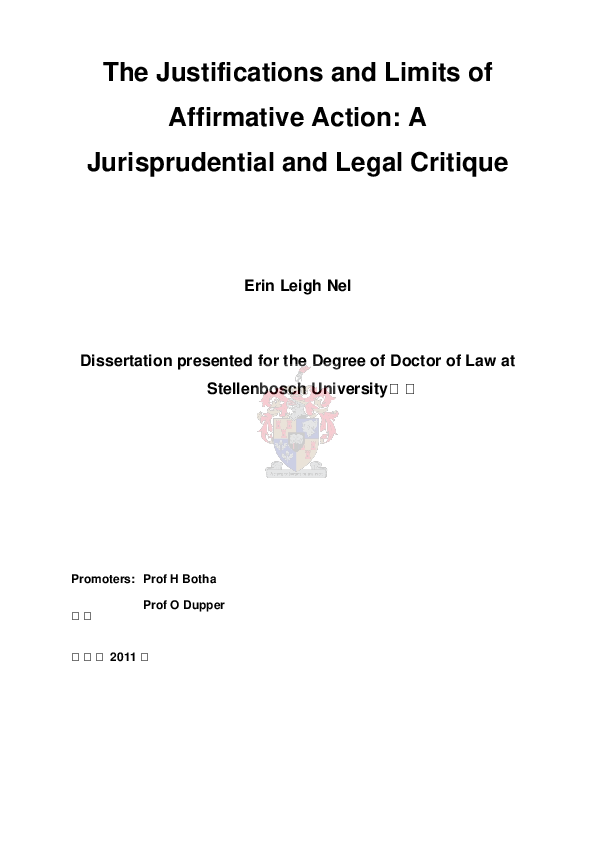 (PDF) The justifications and limits of affirmative action : a ...