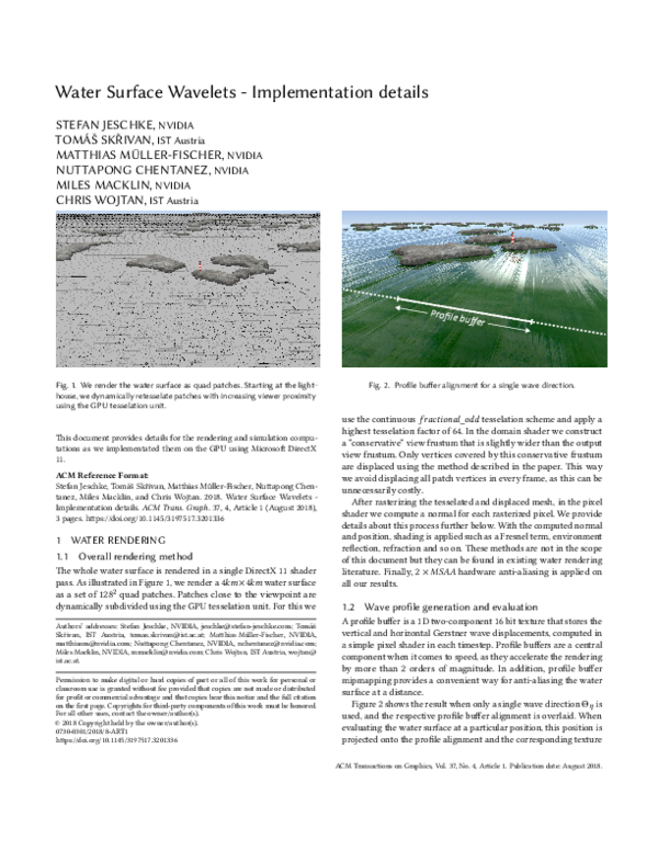 (PDF) Water Surface Wavelets-Implementation details