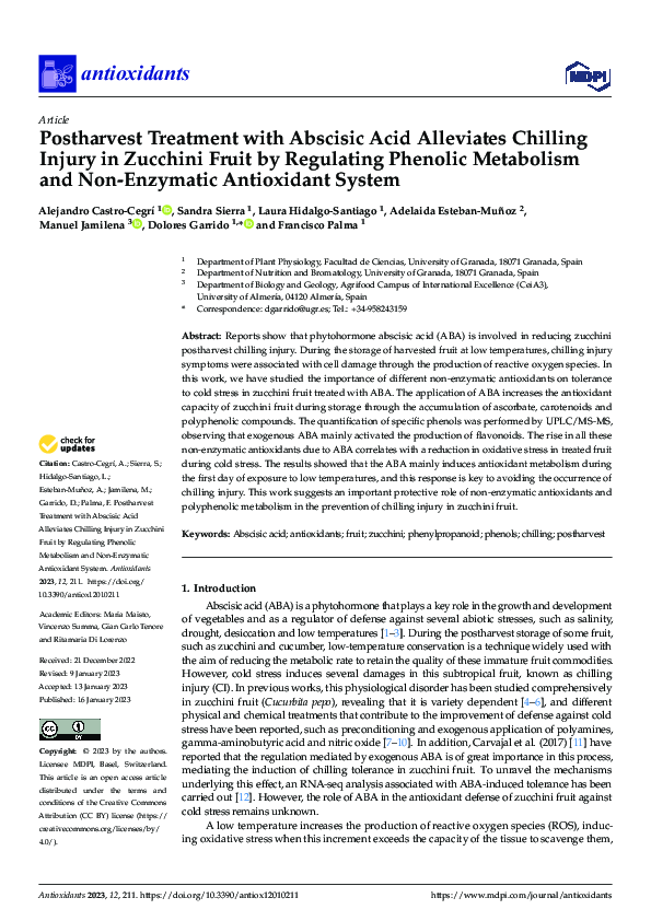 (PDF) Postharvest Treatment with Abscisic Acid Alleviates Chilling ...