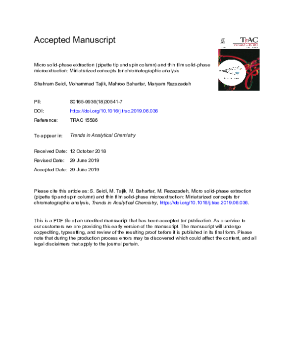 (PDF) Micro solid-phase extraction (pipette tip and spin column) and ...