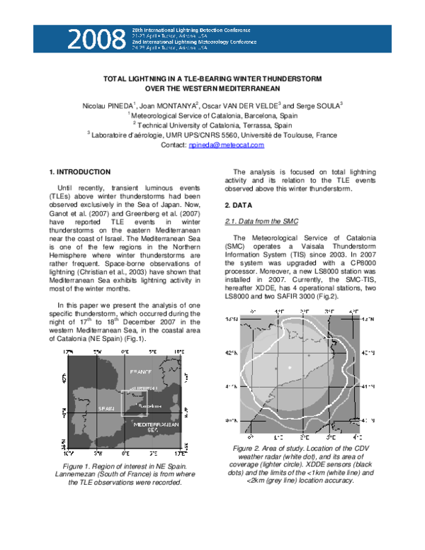 (PDF) Lightning and TLEs in Mediterranean Storms
