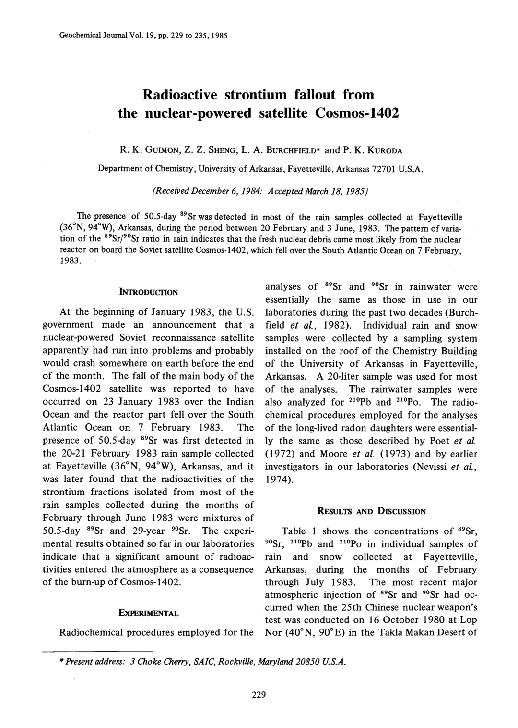 (PDF) Radioactive strontium fallout from the nuclear-powered satellite ...