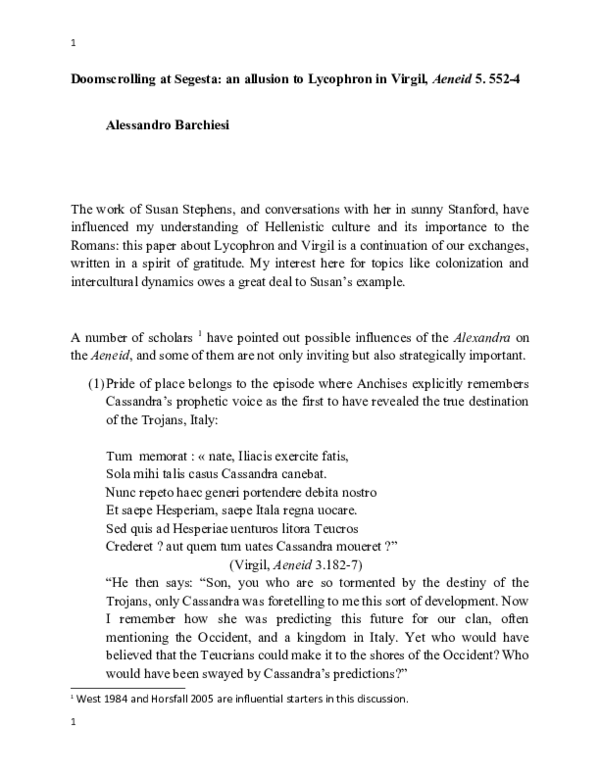 (DOC) Doomscrolling at Segesta: an allusion to Lycophron in Virgil ...