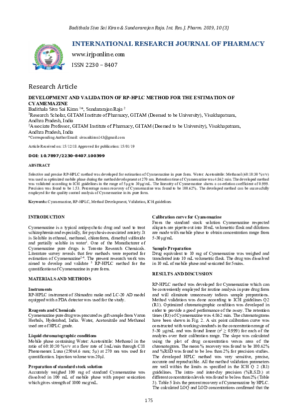 Pdf Development And Validation Of Rp Hplc Method For Simultaneous Estimation Of Amoxicillin
