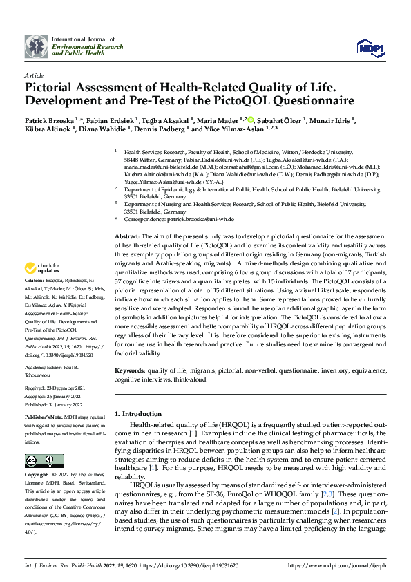 (PDF) Pictorial Assessment of Health-Related Quality of Life ...