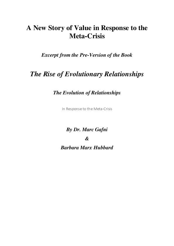 (PDF) A New Story of Value in Response to the Meta-Crisis