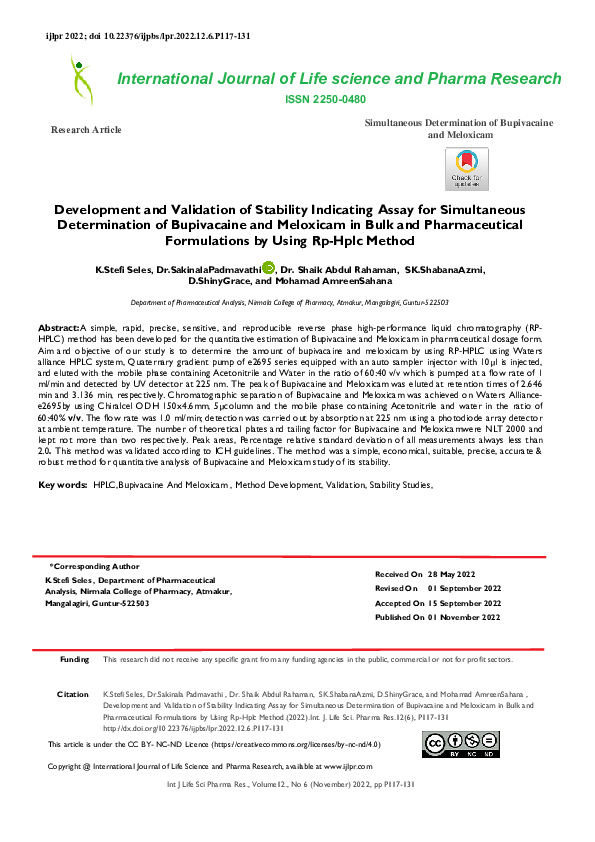 (PDF) Development and Validation of Stability Indicating Assay for Simultaneous Determination of ...