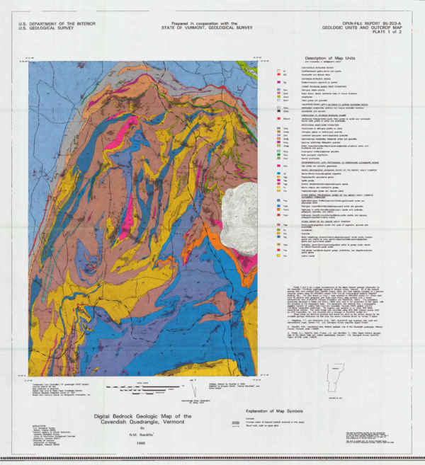 (PDF) Digital bedrock geologic map of the Cavendish Quadrangle, Vermont