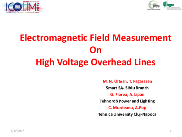 (PDF) Electromagnetic field measurement on high voltage overhead lines | george florea ...