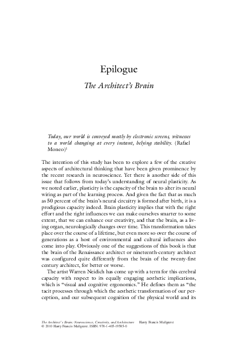 (PDF) Epilogue: The Architect's Brain