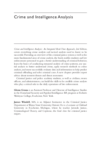 (PDF) Crime and Intelligence Analysis