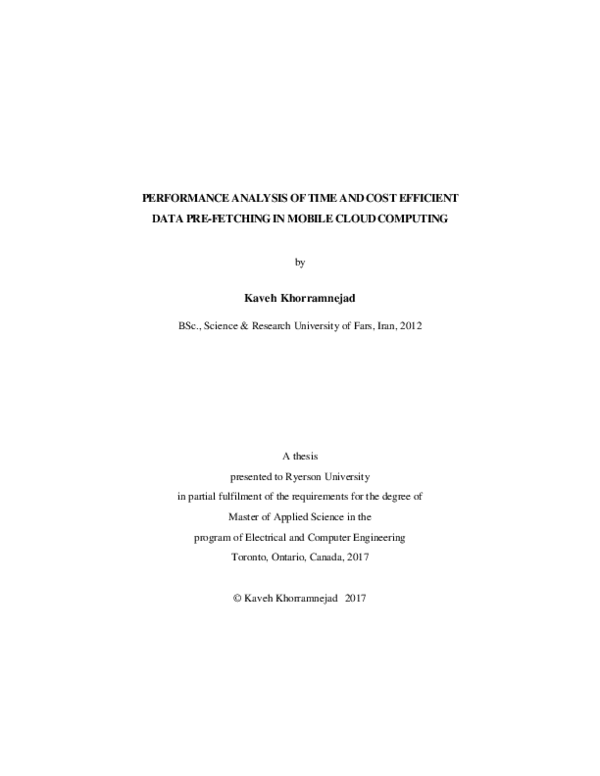 Pdf Performance Analysis Of Time And Cost Efficient Data Pre Fetching In Mobile Cloud