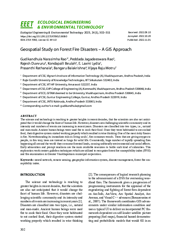(PDF) Geospatial Study on Forest Fire Disasters – A GIS Approach