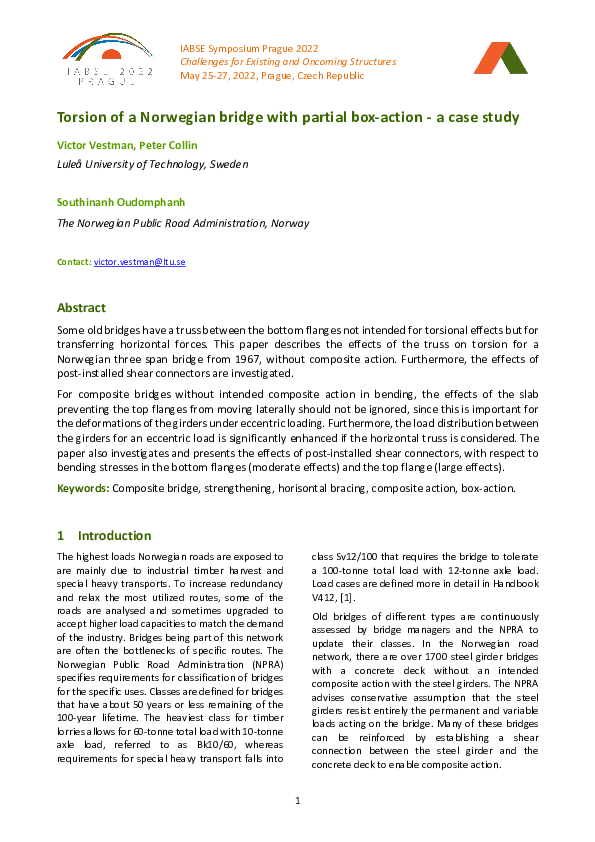 (PDF) Torsional Effects of Truss in a Norwegian Bridge Case Study