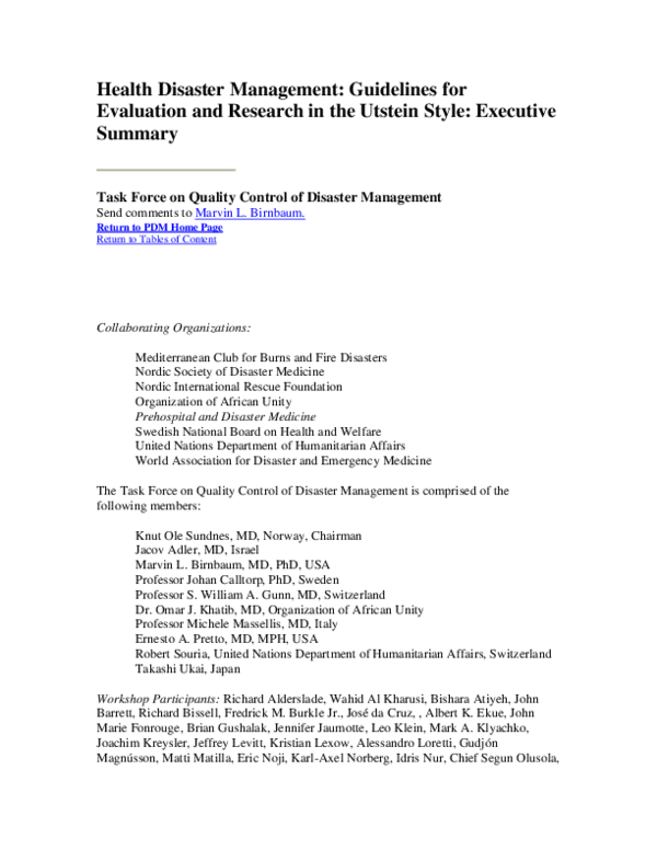 (PDF) Health Disaster Management: Guidelines for Evaluation and ...