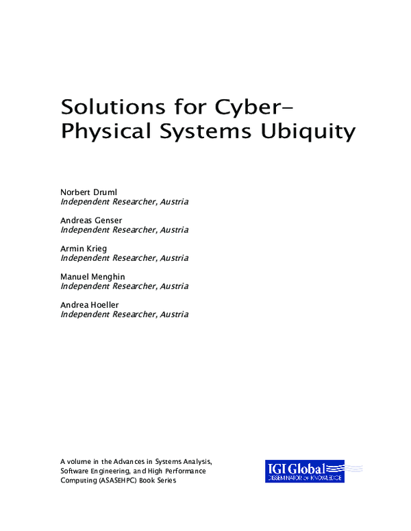 (PDF) Solutions for Cyber-Physical Systems Ubiquity | Georg Macher ...