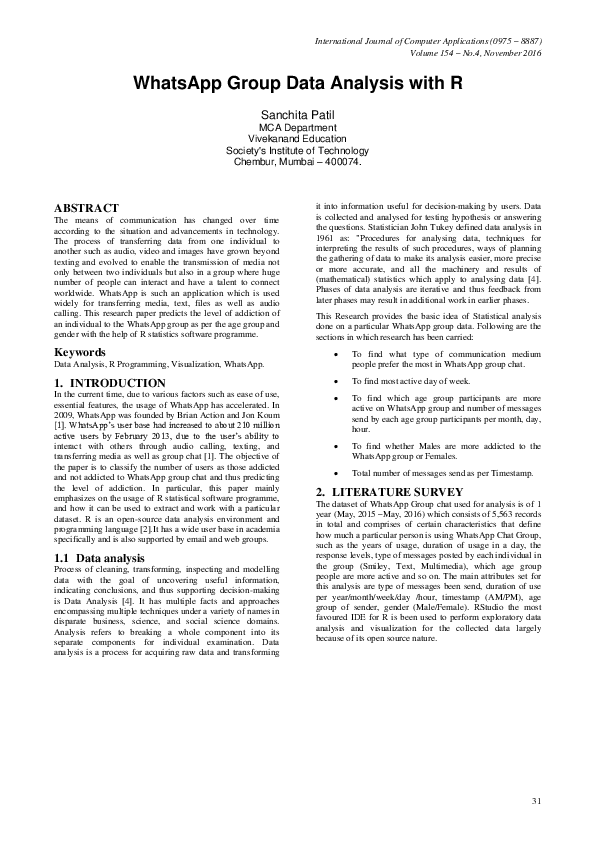 (PDF) WhatsApp Group Addiction Analysis by Demographics